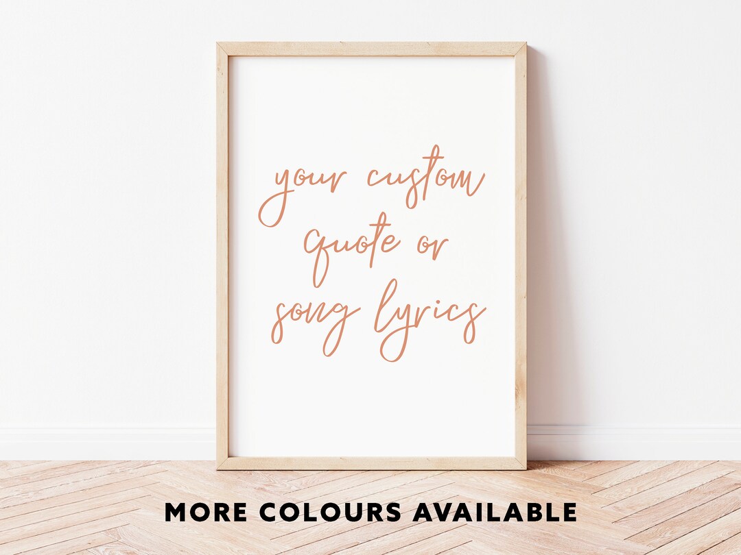 Personalised Quote Print, Custom Text Print, Personalised Gift for Her ...