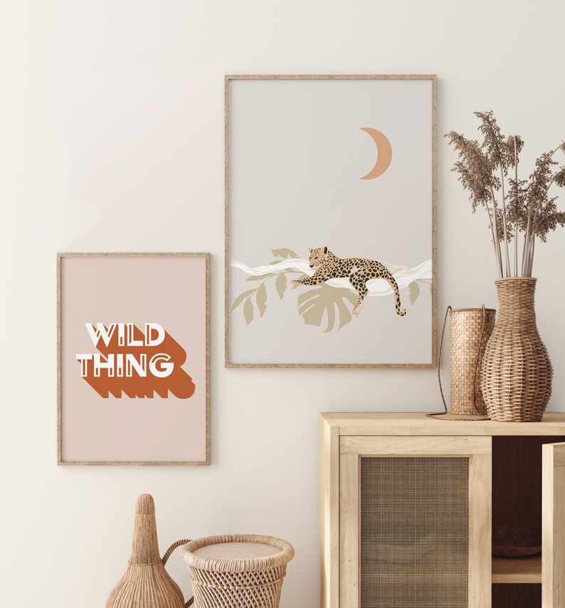 Leopard Wall Art Boho Home Décor Jungle Poster Leopard Art | Etsy UK