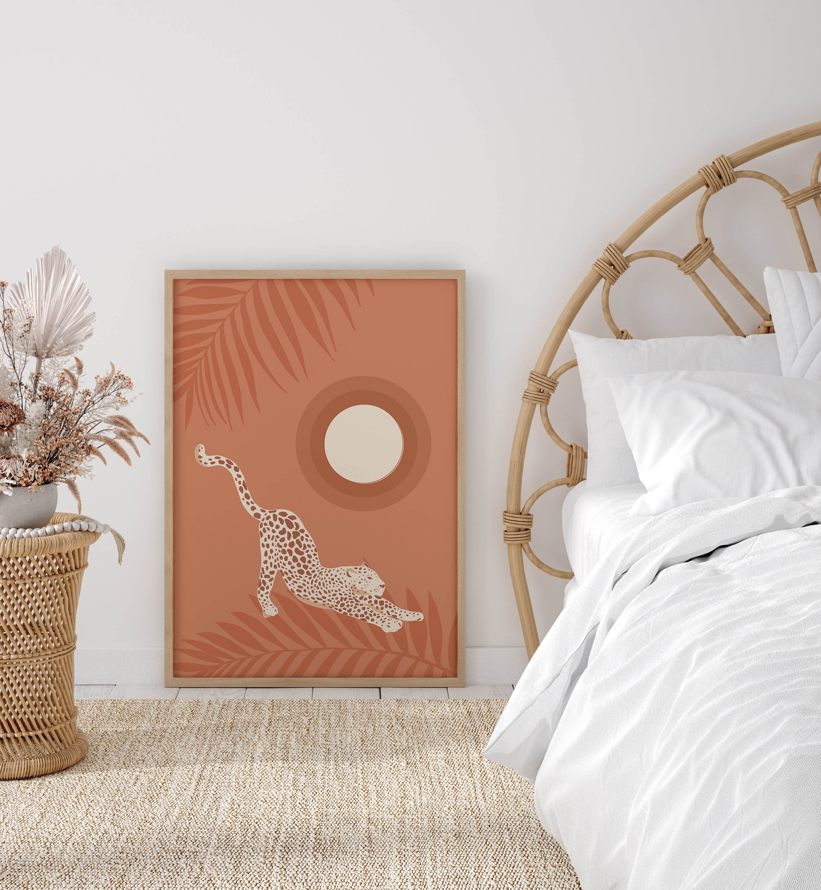 Leopard Wall Art Wall Print Boho Home Décor Moon Art - Etsy