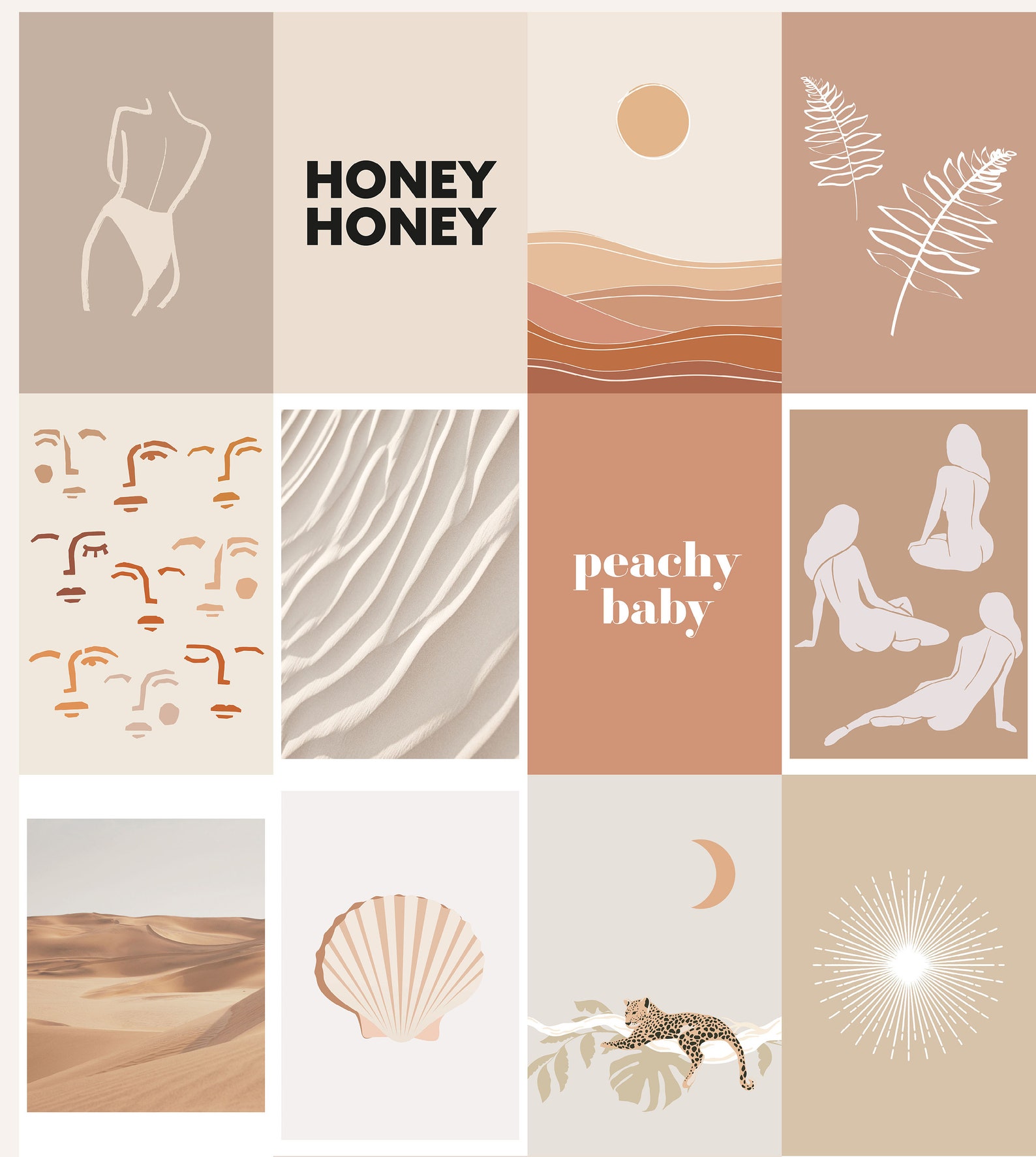 Collage Kit Boho Decor Gallery Wall Set Boho Wall Decor - Etsy UK