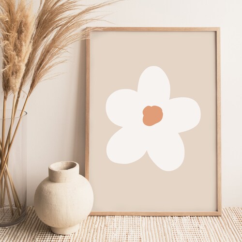 Daisy Print Flower Poster Retro Prints Flower Wall Decor - Etsy