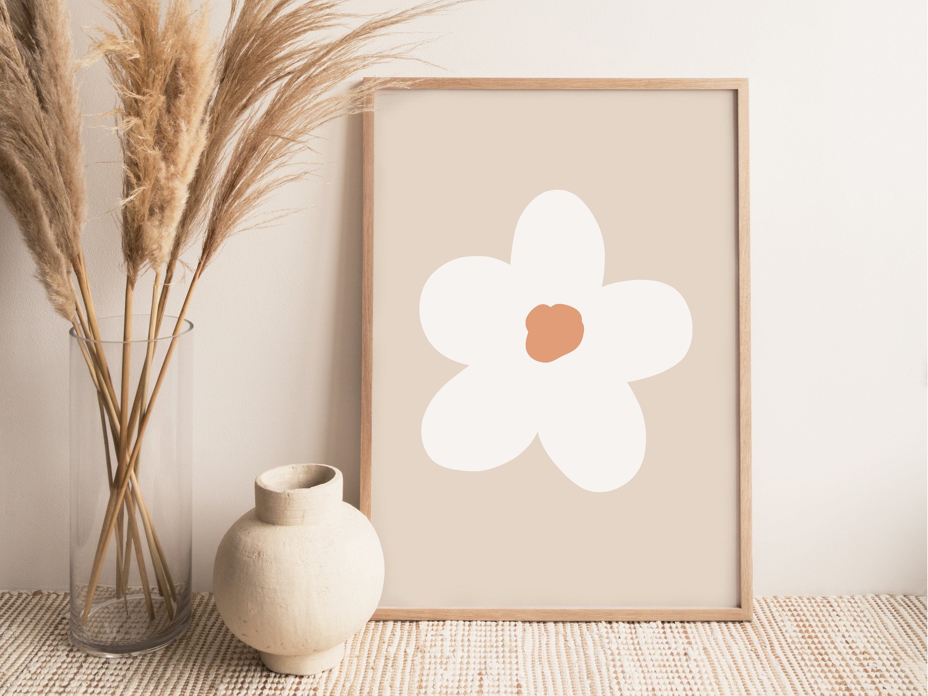 Daisy Print Flower Poster Retro Prints Flower Wall Decor - Etsy
