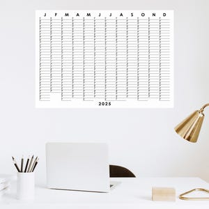 Minimal Calendar, Simple Wall Planner, 2025 Planner, Black and White ...