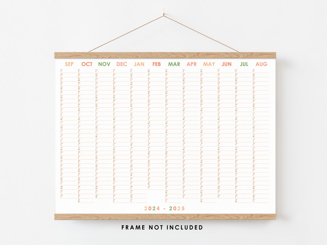 2024-2025 Colourful Mid Year Planner, Academic Wall Calendar, 24 25 ...