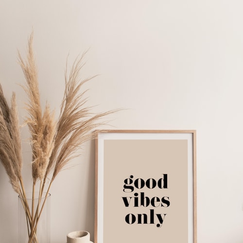 Good Vibes Only Print Typography Art Boho Print Retro Art - Etsy