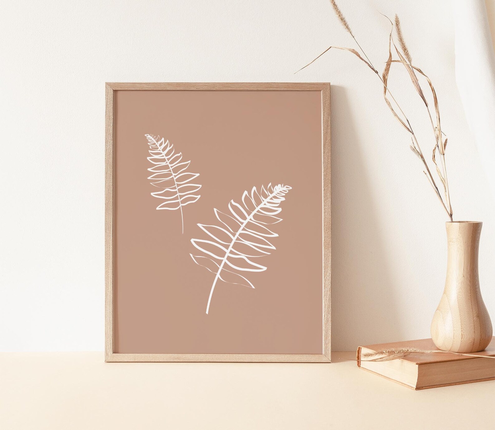 Botanical Line Art Leaf Print Boho Wall Prints Decor | Etsy