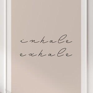 Inhale Exhale Print, Typography Art, Boho Abstract Art, Typography ...