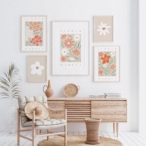 Daisy Print, Flower Poster, Retro Prints, Flower Wall Decor, Daisy Wall ...