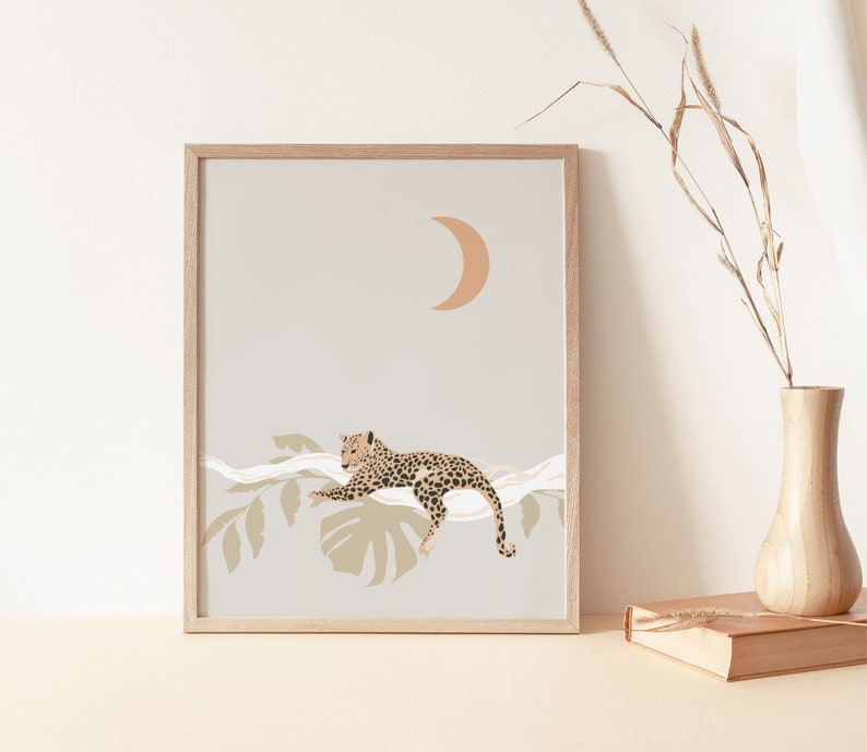 Leopard Wall Art Boho Home Décor Jungle Poster Leopard Art - Etsy UK