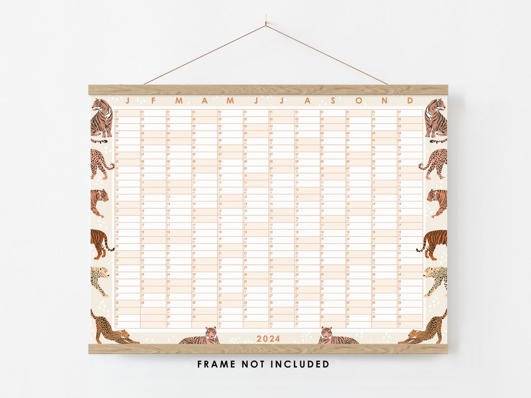 Leopard and Tiger Wall Planner Jungle Theme Wall Calendar - Etsy UK