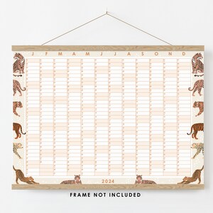 Leopard and Tiger Wall Planner Jungle Theme Wall Calendar - Etsy UK