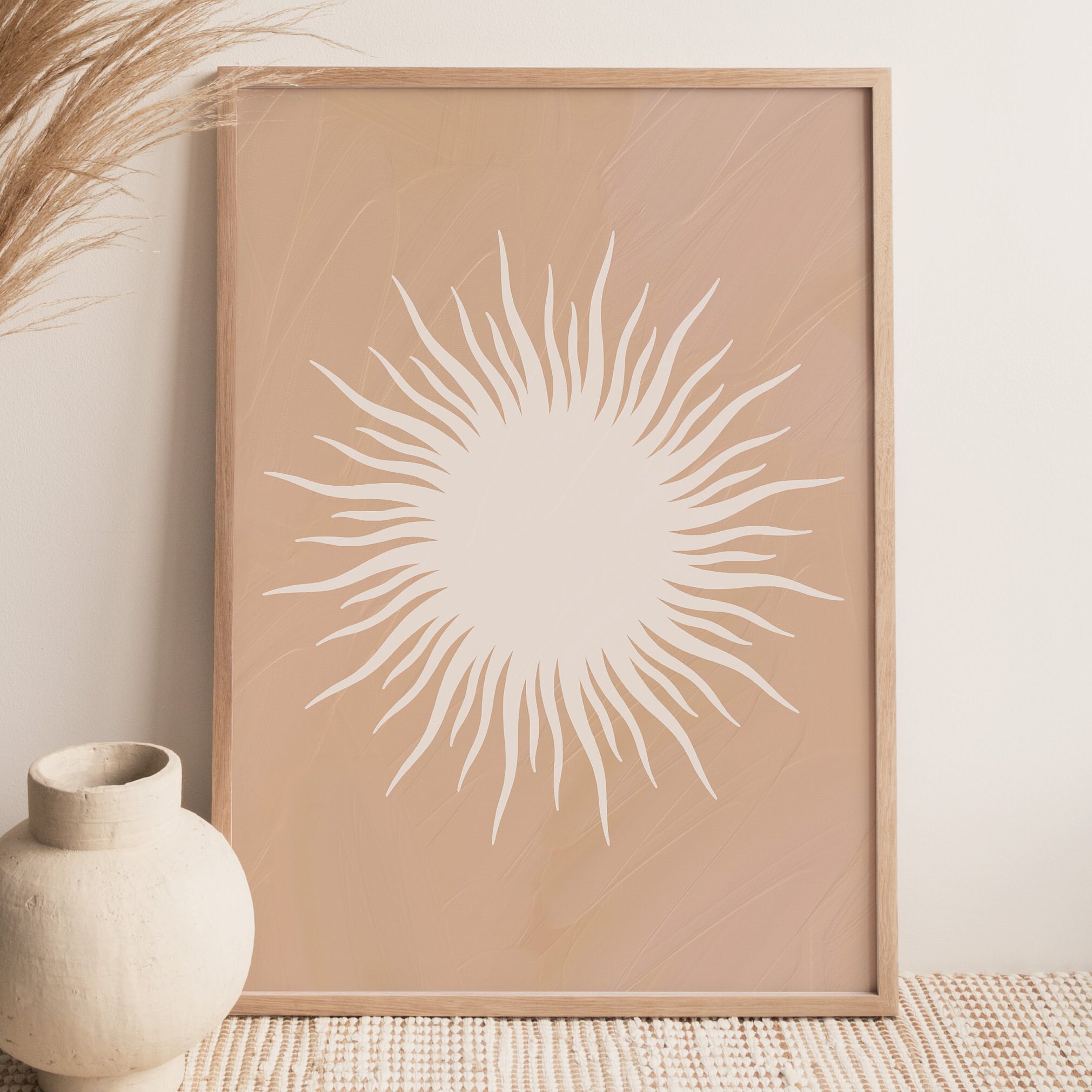 Large Retro Sun Print Retro Art Print Boho Decor Retro Sun - Etsy UK
