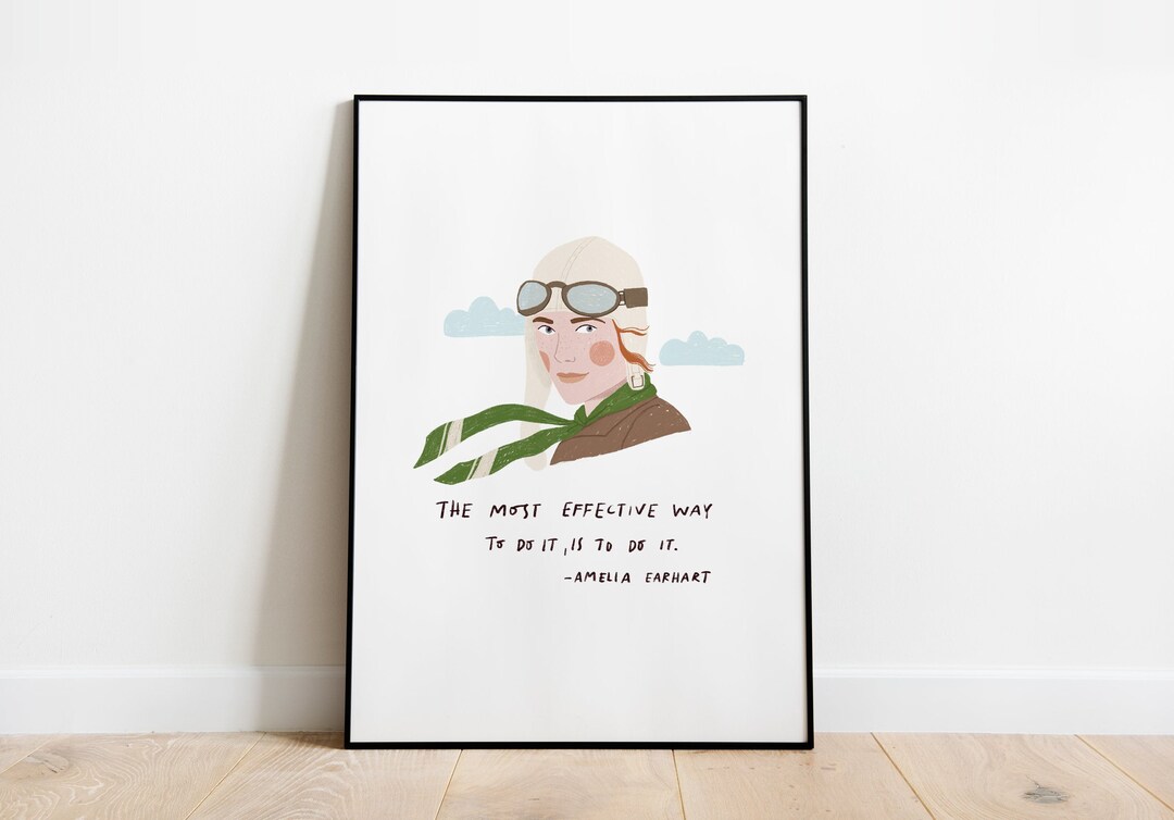 Amelia Earhart A5, A4 and A3 Art Print, Inspirational, Motivation ...