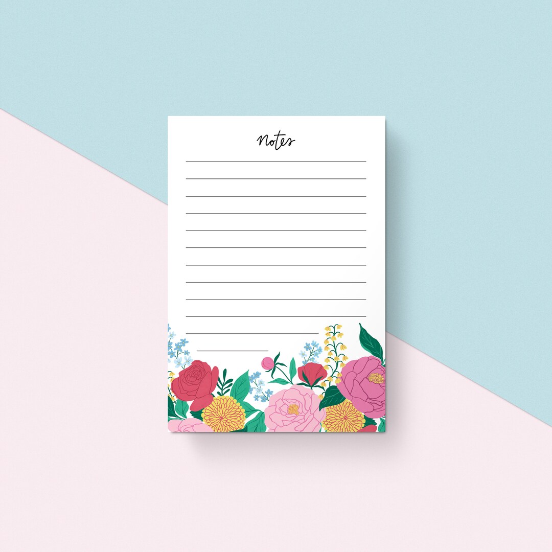 Notepad Spring Garden A6, to Do Desk Pad, Floral Office Notepad, to Do ...