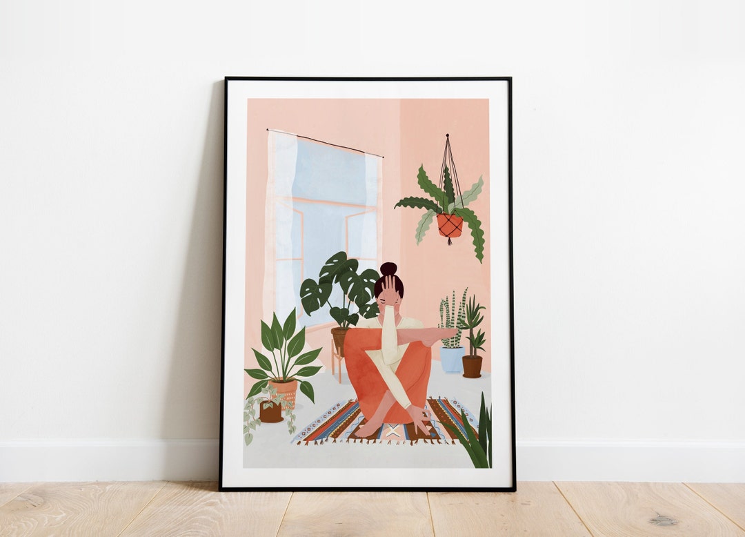 Plants and Yoga A5, A4 and A3 Print, Nature, Yoga Poster, Plant Poster ...