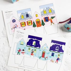Christmas House Gift Box Printable, DIY Christmas House, Advent House ...