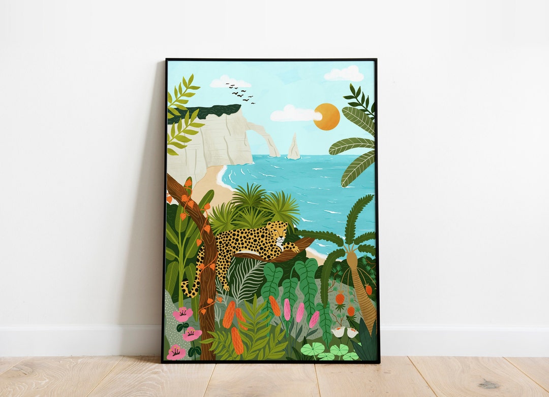 Chillin Cheetah A5,A4 A5 Art Print, Animal, Jungle Poster, Jungle Print ...