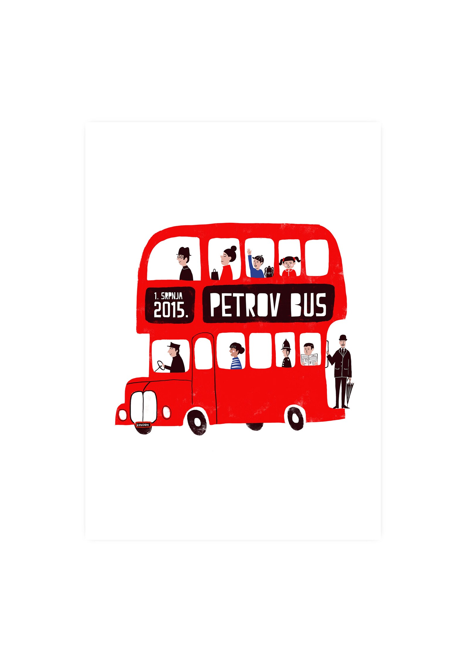 Personalised Bus A5, A4 and A3 Art Print, London, Personalised ...