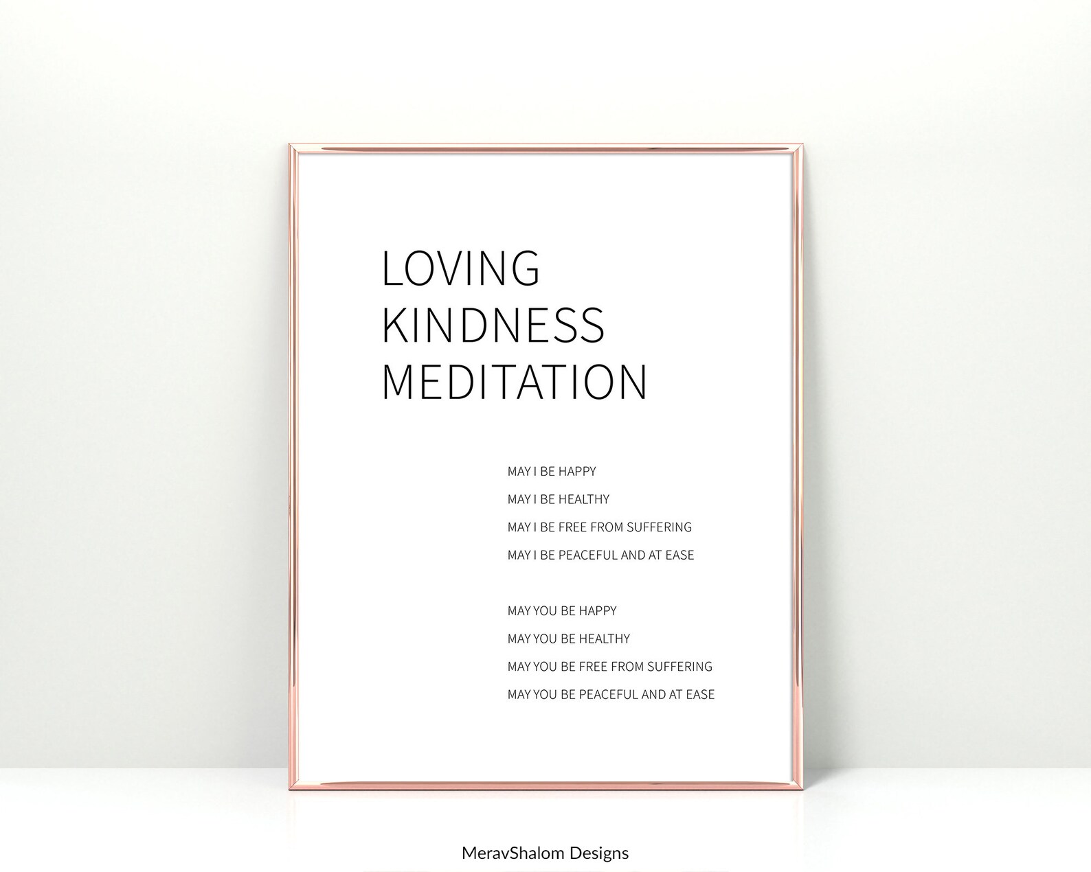 Lovingkindness Meditation PRINT, Gallery Wall Ideas, Metta Prayer ...