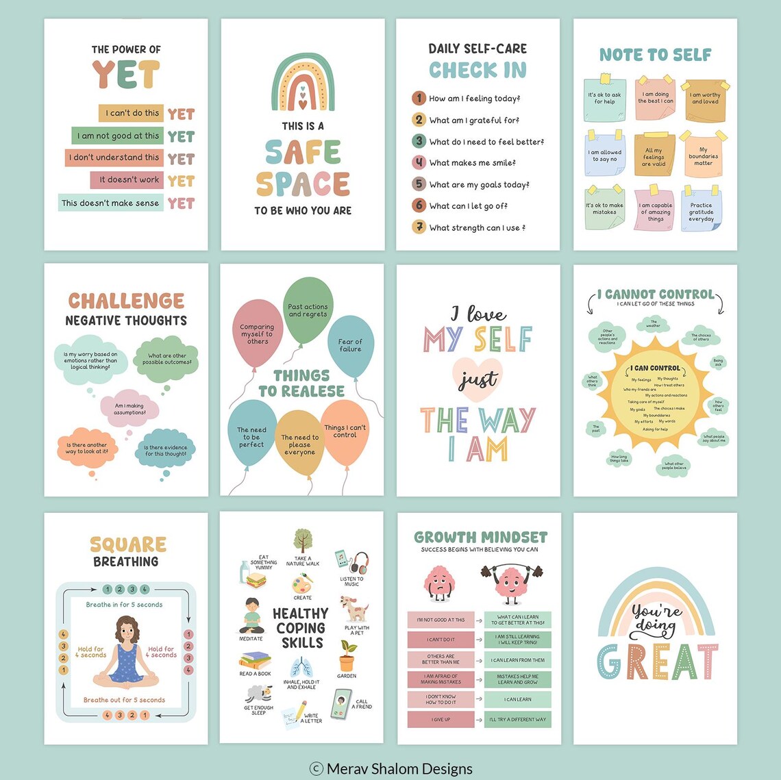 Counseling Posters, Therapy Office Decor, Mental Health Prints (digital ...