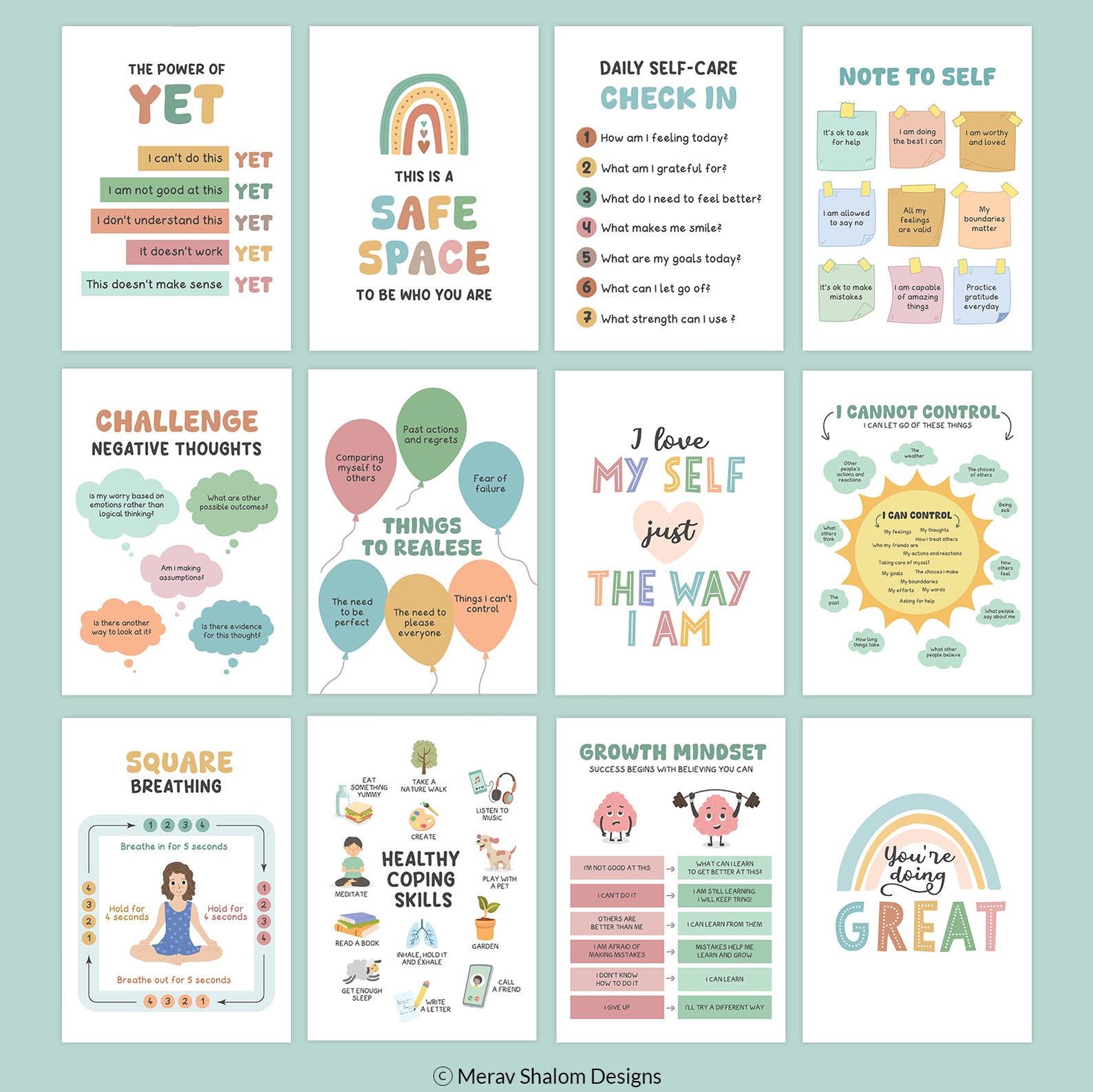 Counseling Posters, Therapy Office Decor, Mental Health Prints (digital ...