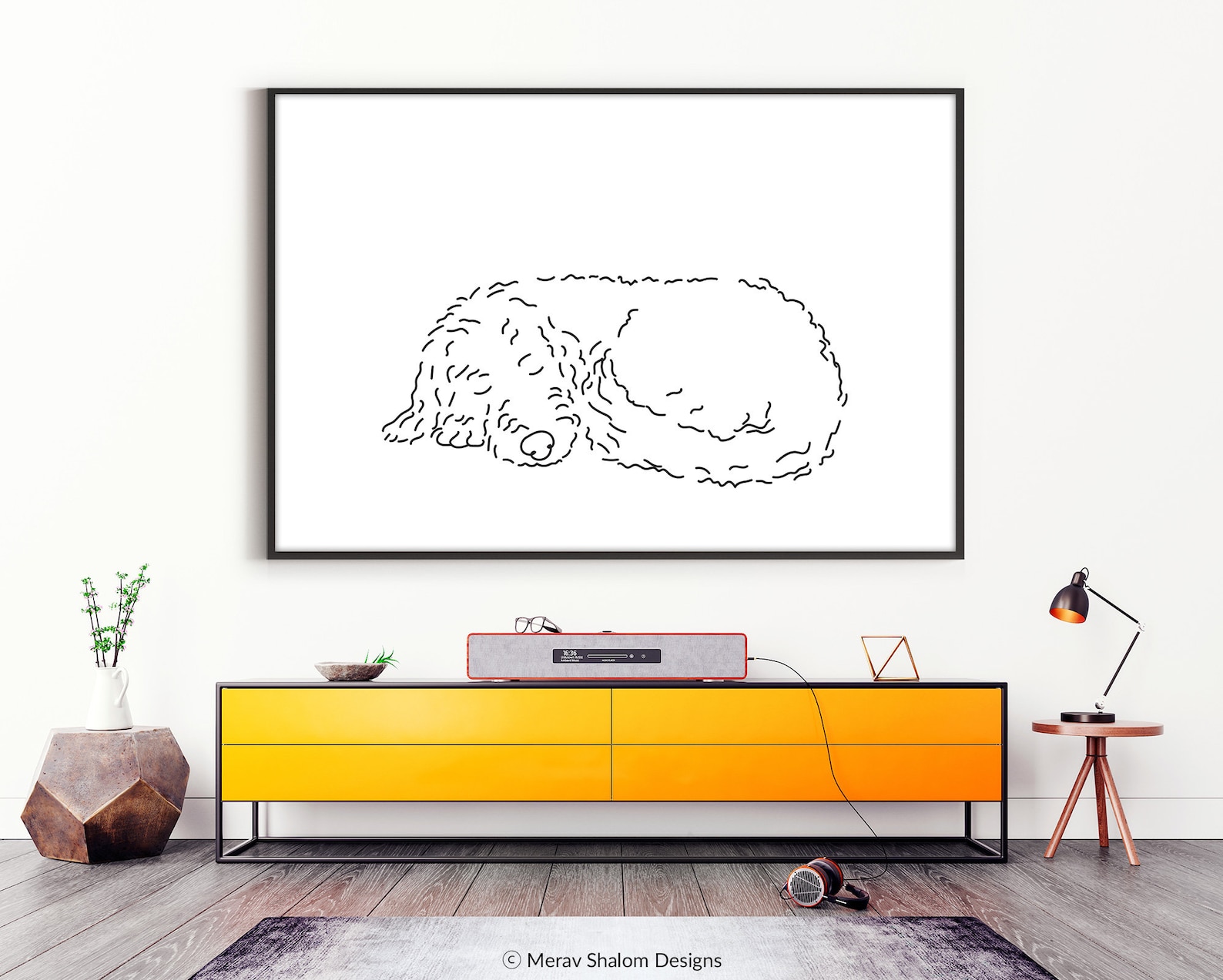 Goldendoodle Line Art Print INSTANT DOWNLOAD - Etsy