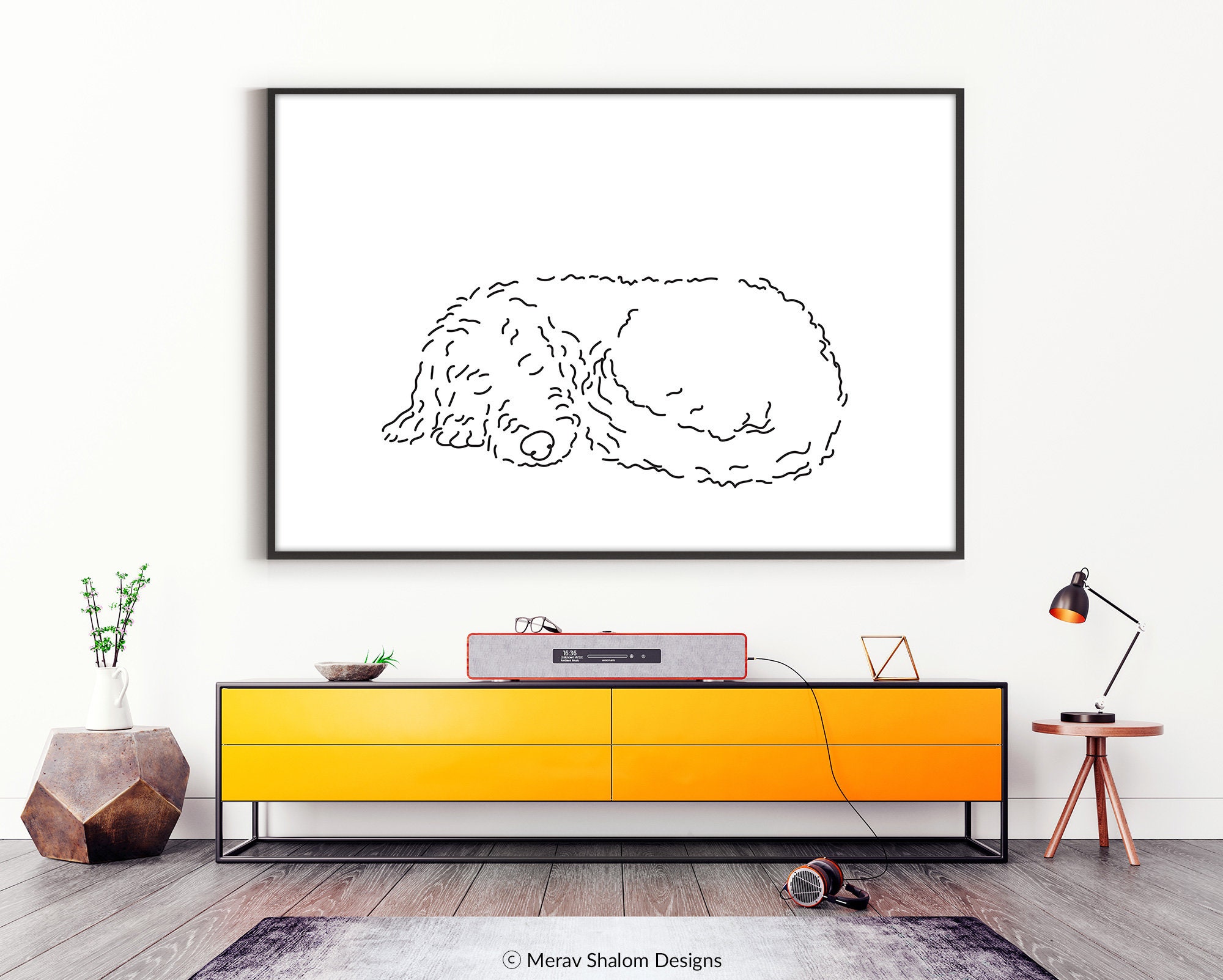 Goldendoodle Line Art Print INSTANT DOWNLOAD | Etsy