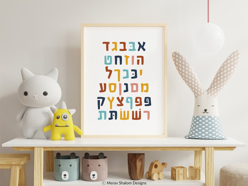 Hebrew Poster Educational Wall Art Alphabet Classroom - Etsy