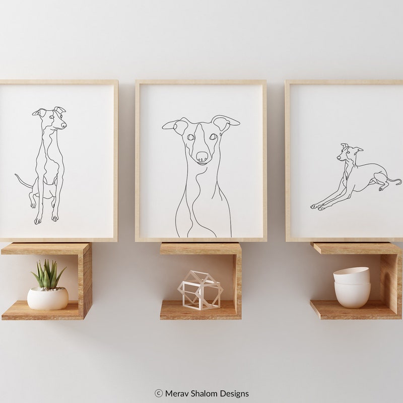 Greyhound Drawing - Etsy