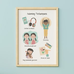 Calming Strategies Print Set, Calming Corner Sign ,calm Down Skills ...