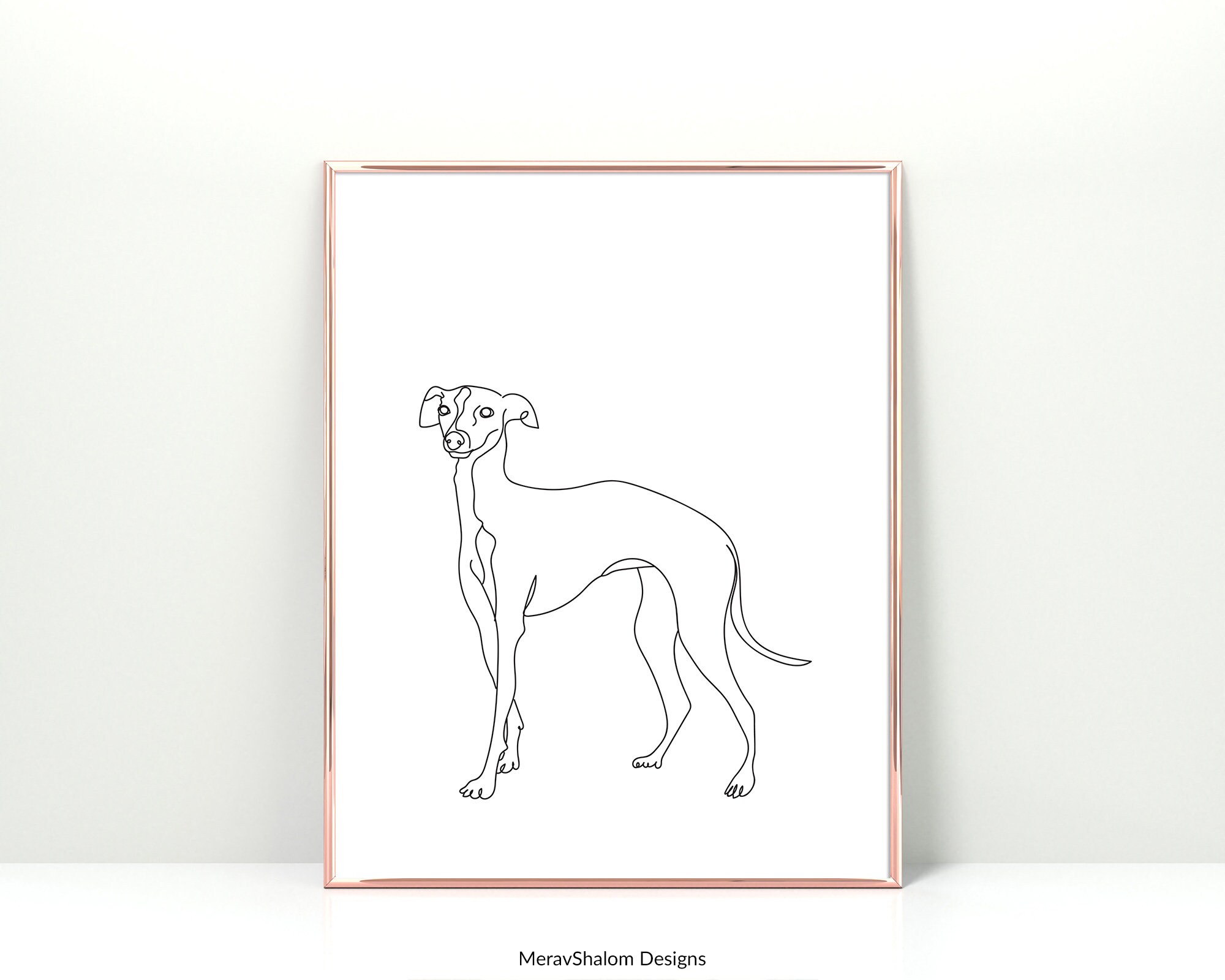 Italian Greyhound Line Art Print INSTANT DOWNLOAD | Etsy