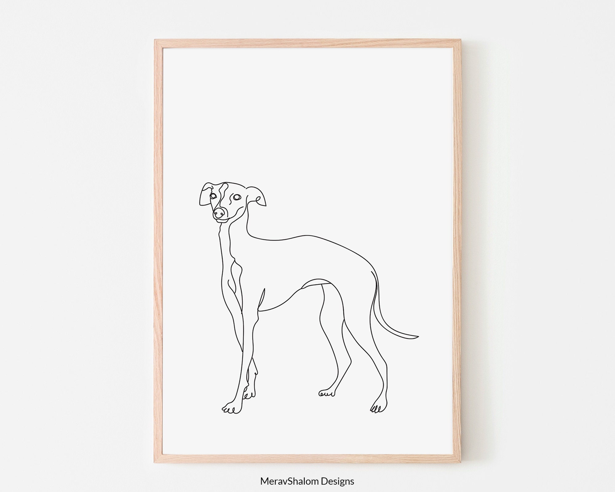 Italian Greyhound Line Art Print INSTANT DOWNLOAD - Etsy