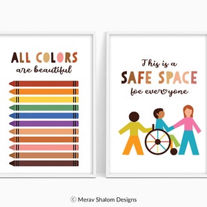 Inclusive Classroom Art, Set of 16, Diversity Poster, Human Equality ...