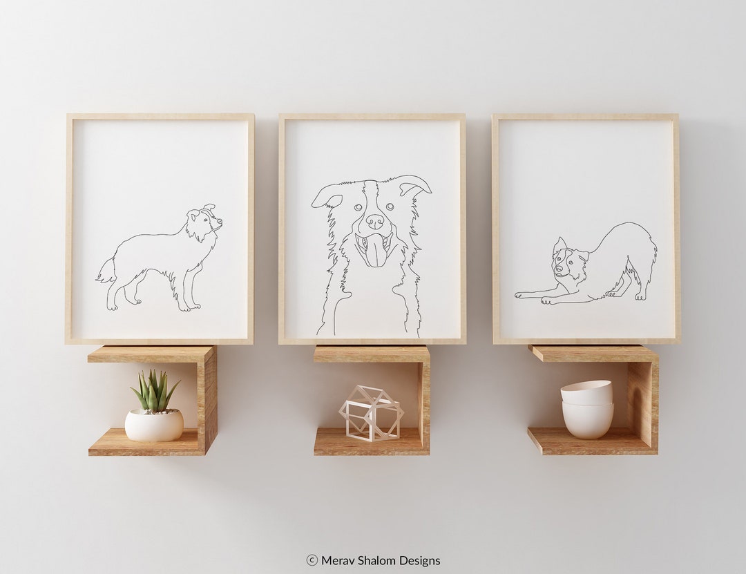 Australian Shepherd Line Art Set - INSTANT DOWNLOAD - Etsy