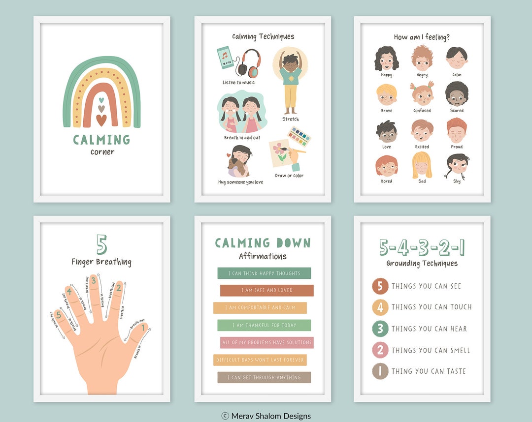 Calming Strategies Print Set, Calming Corner Sign ,calm Down Skills ...