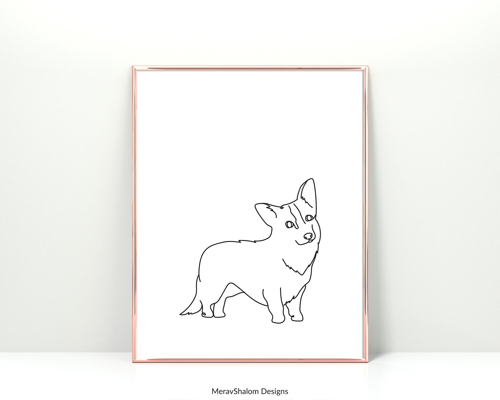 Corgi Line Art Set Minimalist Wall Art Drawing Dogs & Pets - Etsy