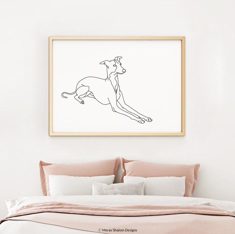Italian Greyhound Line Art Print INSTANT DOWNLOAD - Etsy