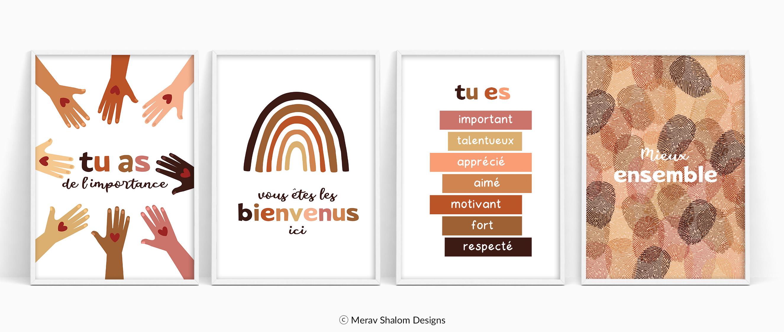 French Inclusive Classroom Art Prints, Diversity Posters (instant ...