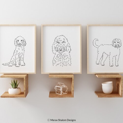 Goldendoodle Line Art Print INSTANT DOWNLOAD - Etsy