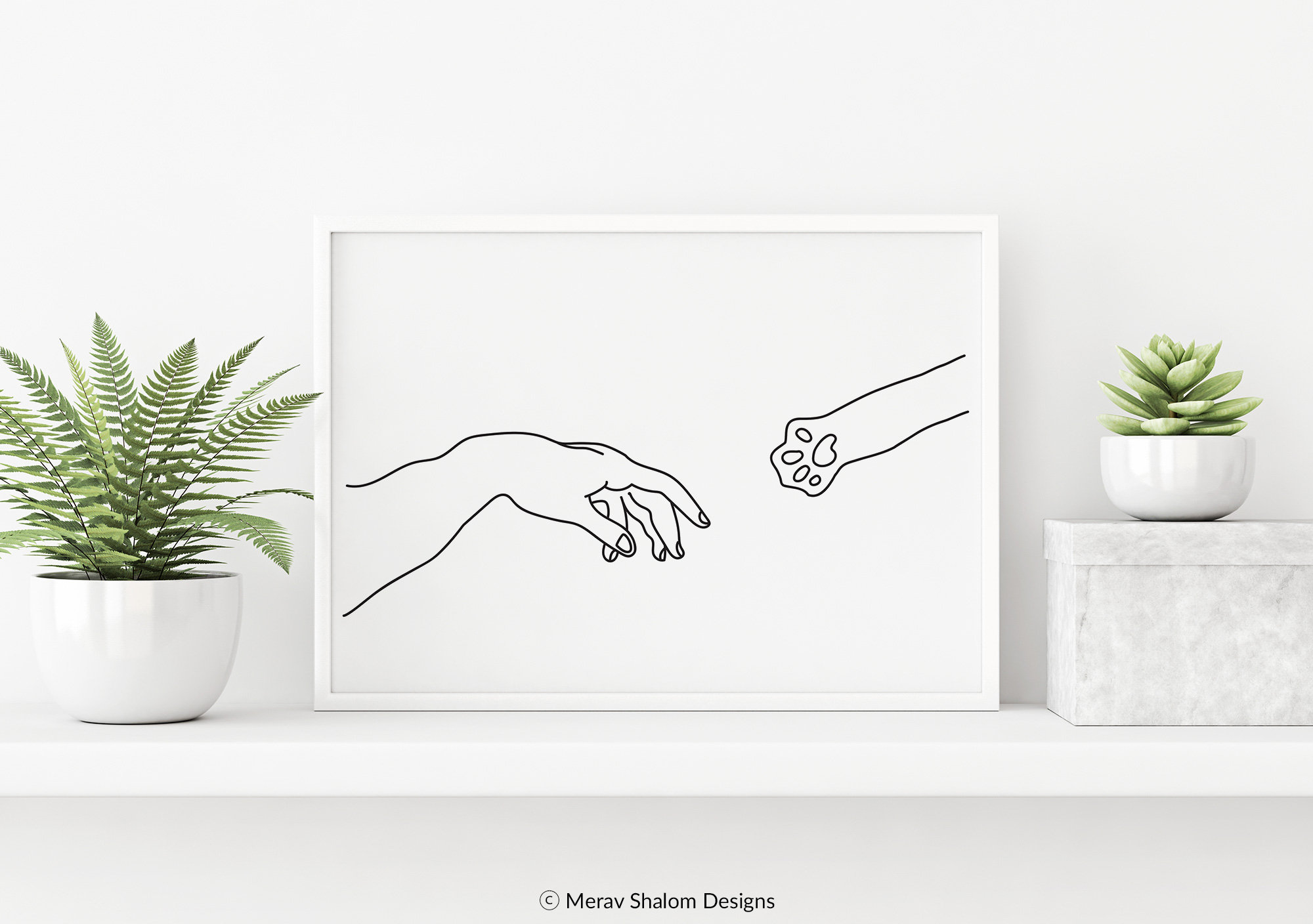 Human Hand and Cat Paw Pet Care Funny Pets Cute Animal Vet - Etsy