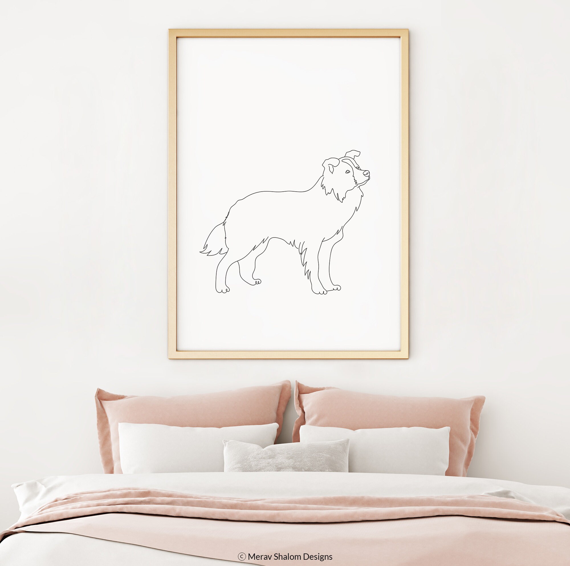 Border Collie Line Art - INSTANT DOWNLOAD - Etsy