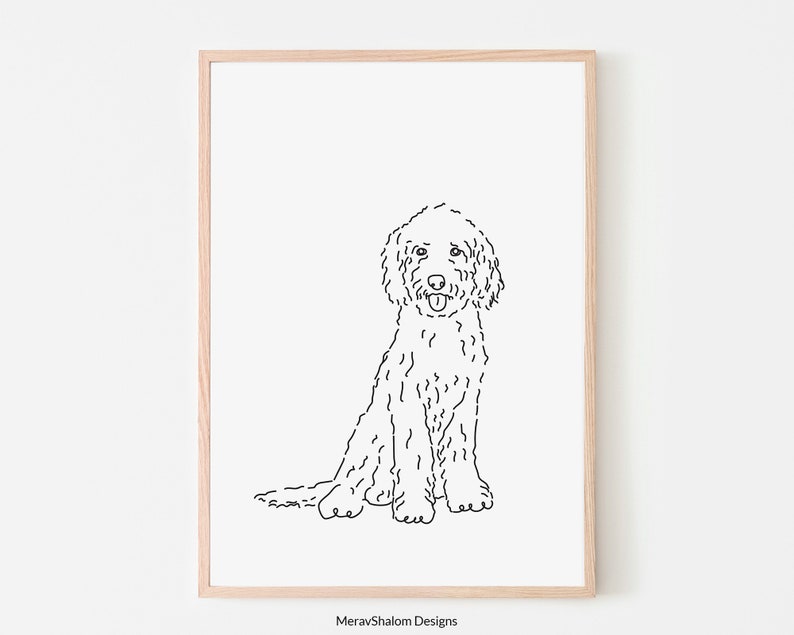 Goldendoodle Line Art Print INSTANT DOWNLOAD | Etsy