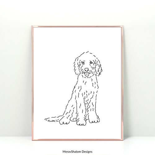 Goldendoodle Line Art Print INSTANT DOWNLOAD - Etsy