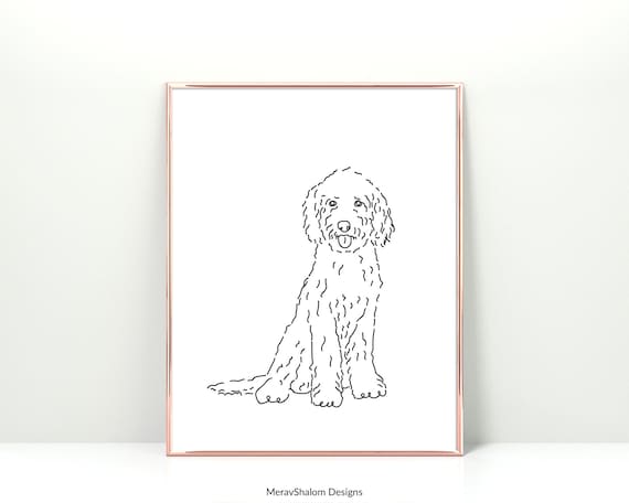 Goldendoodle Line Art Print INSTANT DOWNLOAD | Etsy