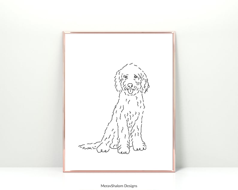 Goldendoodle Line Art Print INSTANT DOWNLOAD - Etsy
