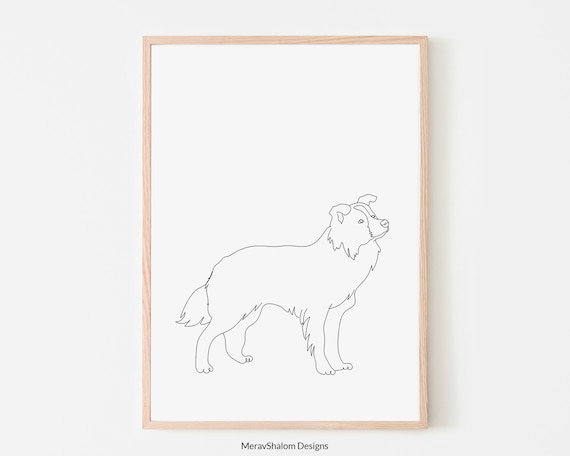 Border Collie Line Art INSTANT DOWNLOAD | Etsy