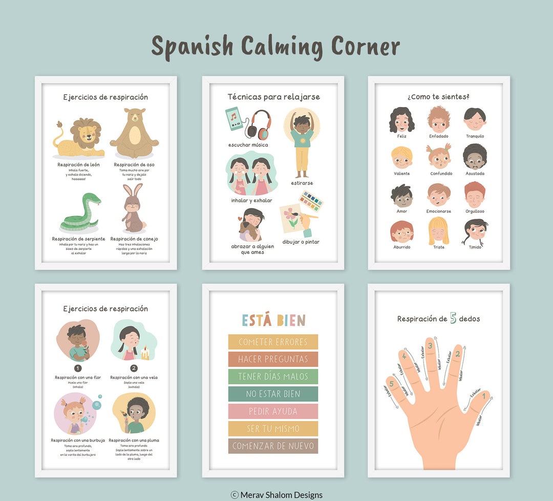 Calming Strategies Spanish Print Set, Calming Corner Sign ,calm Down ...