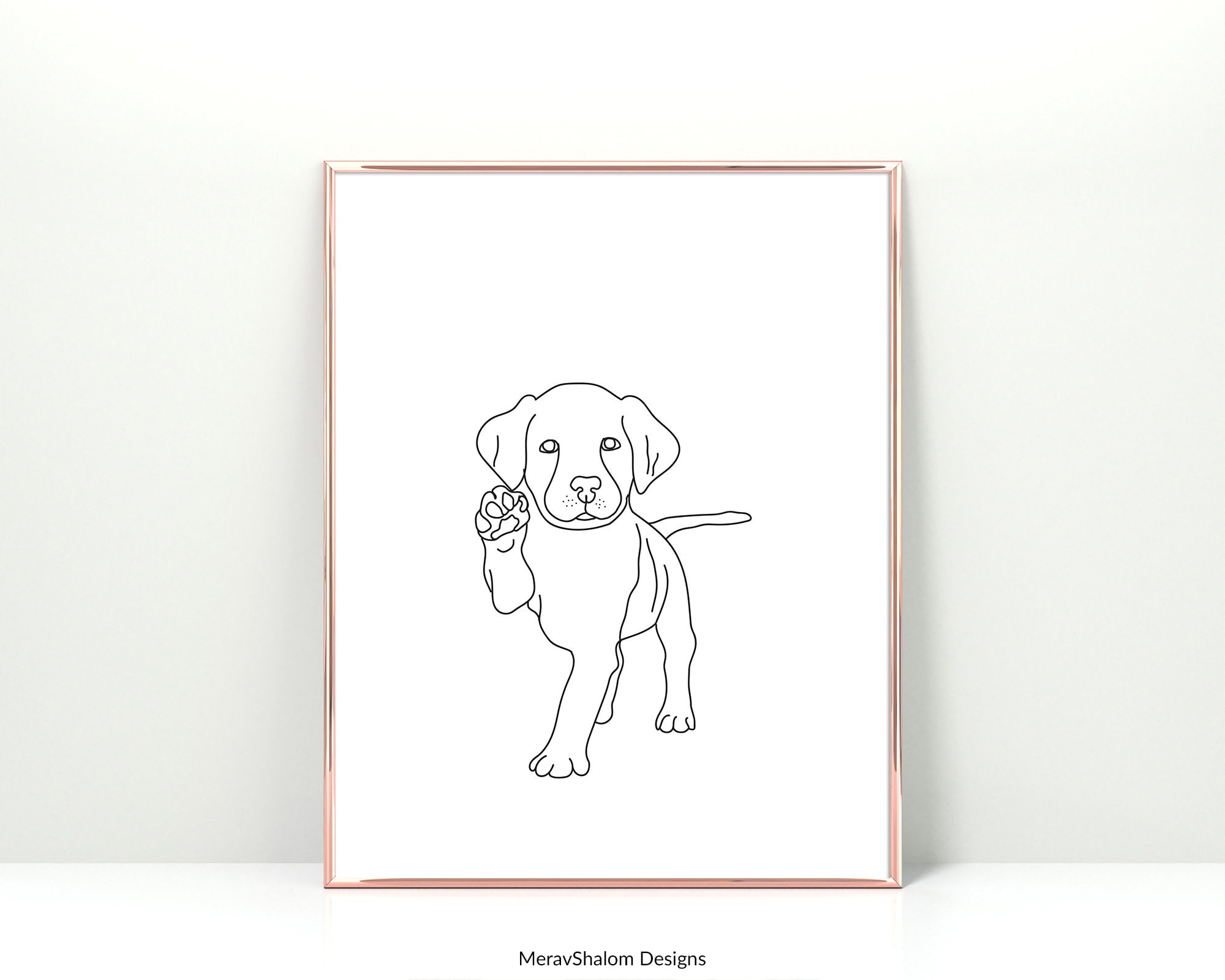 Labrador Retriever Puppy Line Art Set Minimalist Wall Art - Etsy