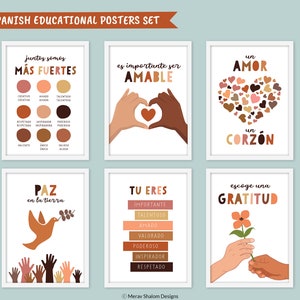Spanish Educational Posters Set, Set of 6, Diversity Poster, Human ...