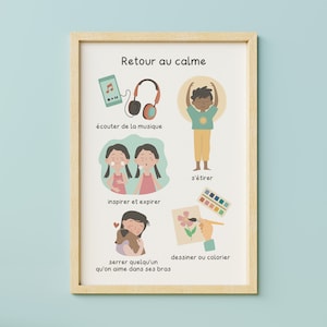Calming Strategies French Print Set, Calming Corner Sign ,calm Down ...